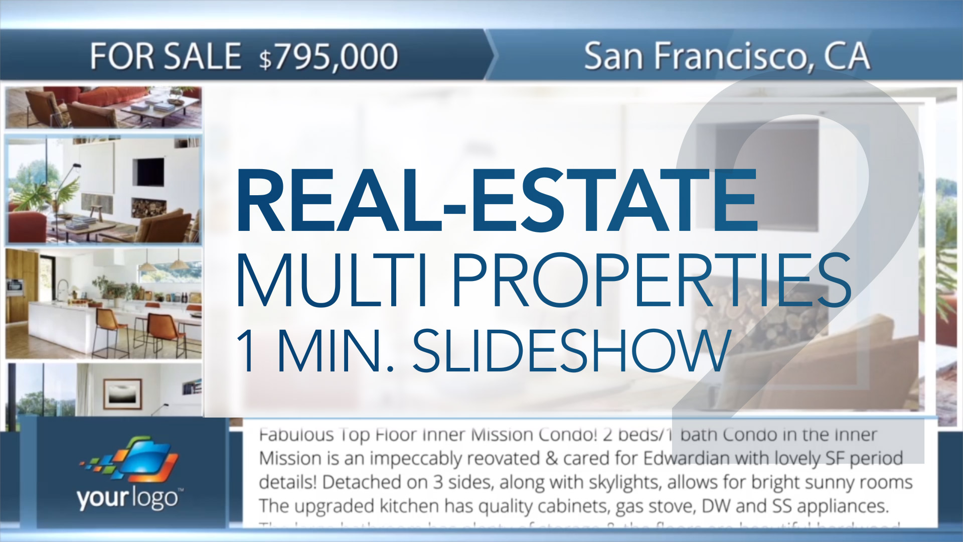 Real-Estate Multi Properties 1min Slideshow 2 - Final Cut Pro X Template
