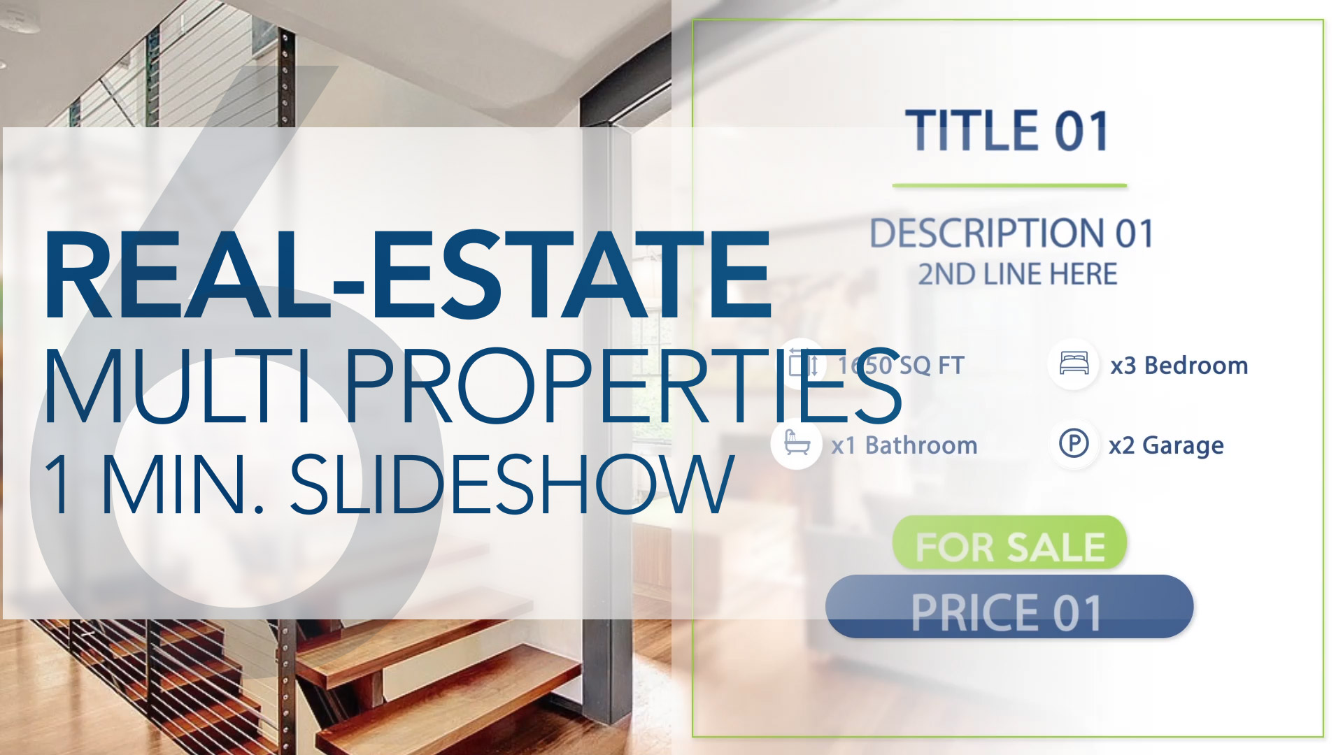 Real-Estate Multi Properties 1min Slideshow 6 - Final Cut Pro X Template